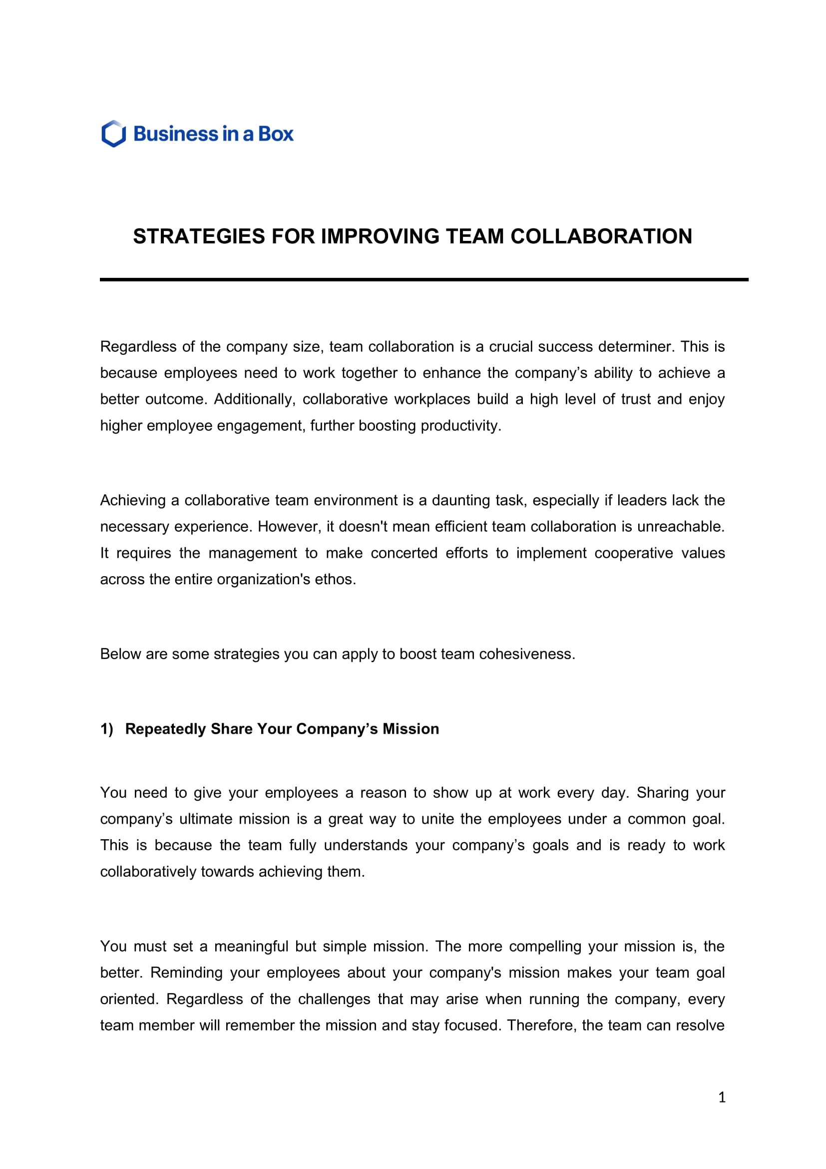 Boost Team Collaboration With These 11 Strategies Template Pdf [2023]