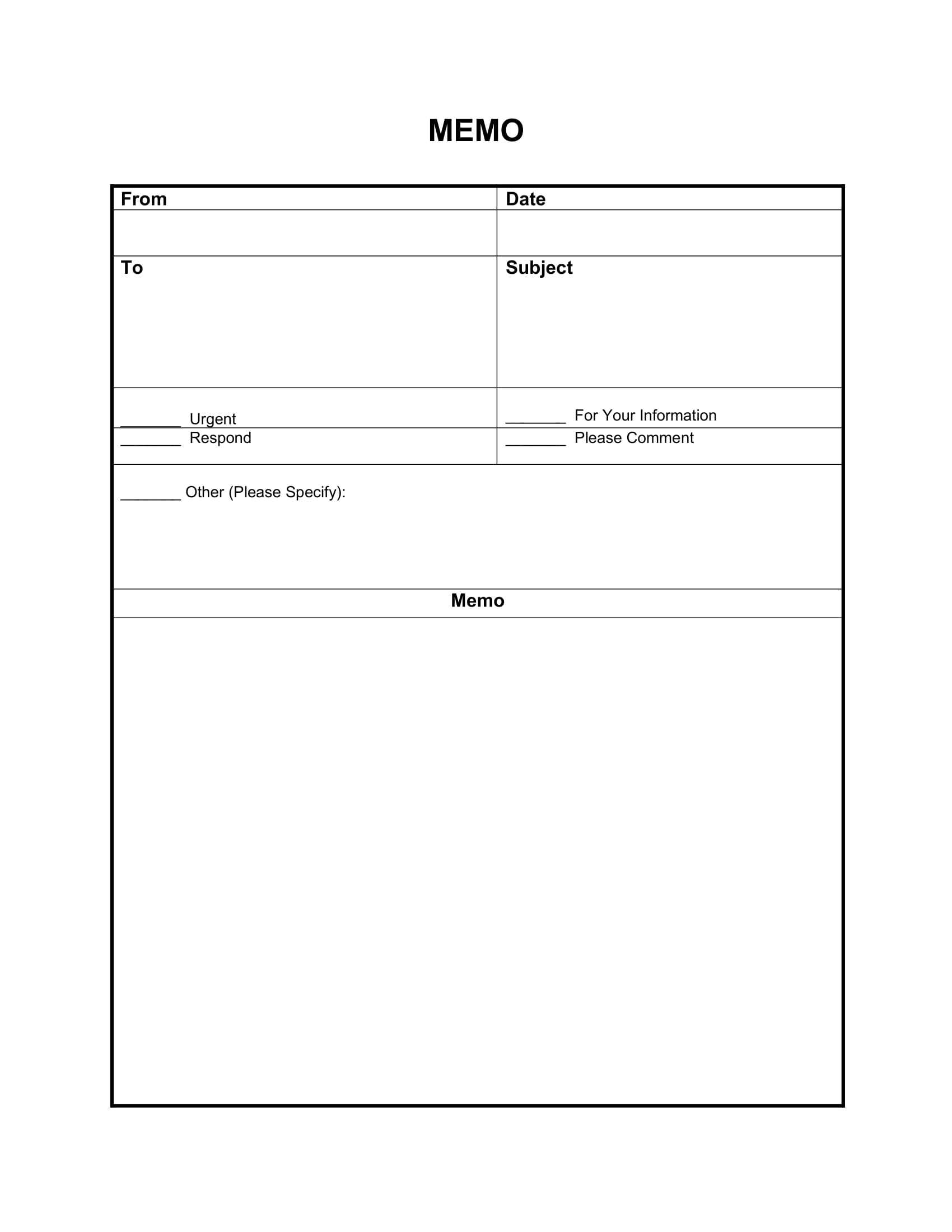 Memo chart and sample templates - WORD