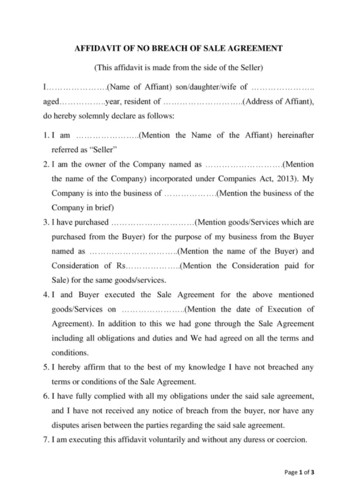 Affidavit Of Sale Deed Meaning Format And Templates affidavit-of-sale-deed-meaning-format-and-templates