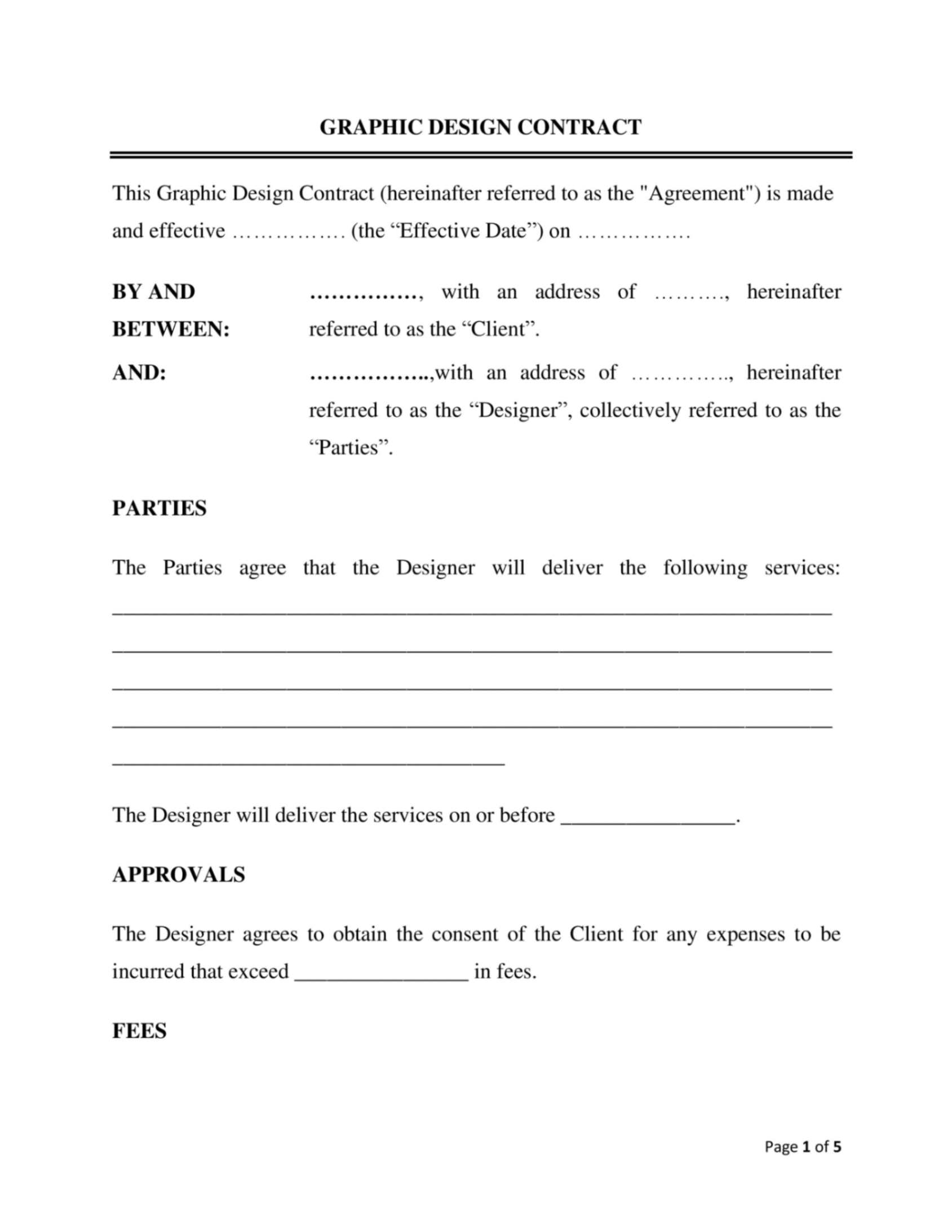 Graphic Design Contract Template (consists of 2023 Pdf )